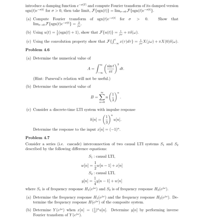 Solved (signals and systems) If you know the answer of any | Chegg.com