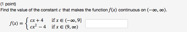 Solved Find the value of the constant c that makes the | Chegg.com