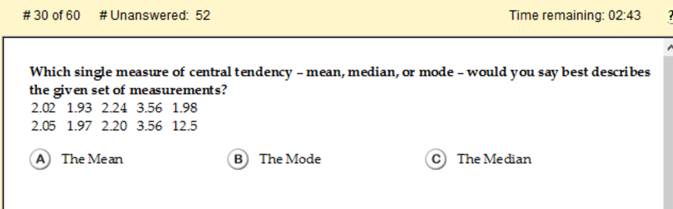 Solved Which single measure of central tendency - mean, | Chegg.com
