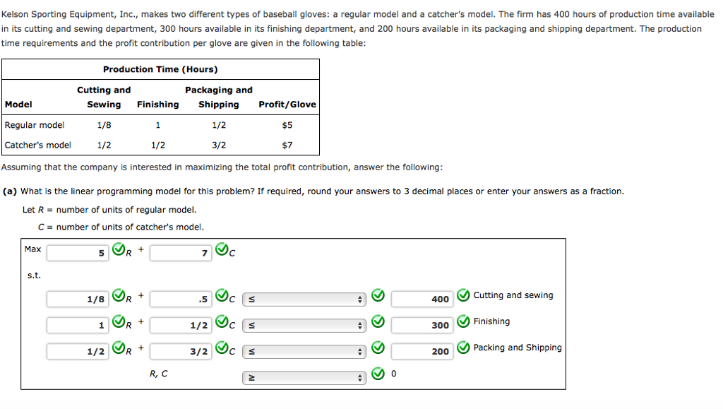 Solved Kelson Sporting Equipment, Inc., makes two different | Chegg.com