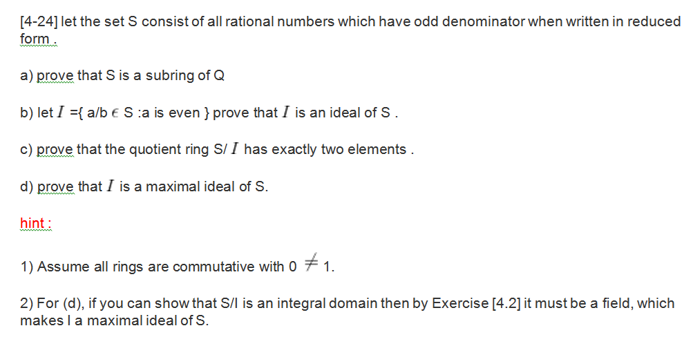 Solved [4-24] let the set S consist of all rational numbers | Chegg.com