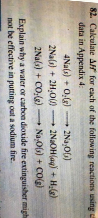 Solved Calculate Delta H degree for each of the following | Chegg.com