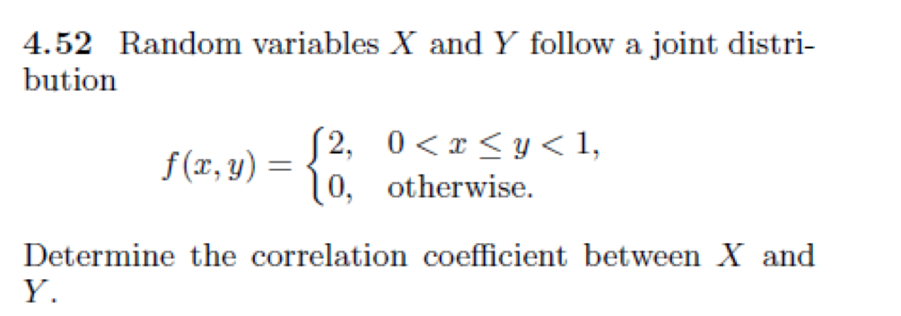 Solved 4.52 Random variables X and Y follow a joint distri- | Chegg.com