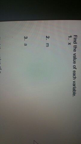 Solved Find the value of each variable. 1 2. m 3. a | Chegg.com