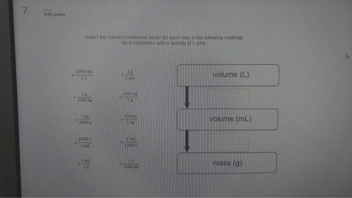 Solved Select the correct conversion factor for each step in | Chegg.com