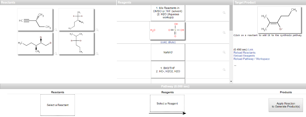 Solved Use the provided reactants and reagents to generate | Chegg.com