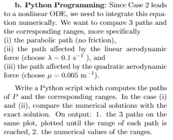 Solved 6.6. (Python problem based on 3.12). A projectile P | Chegg.com
