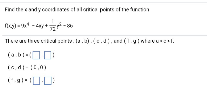 Solved Find the x and y coordinates of all critical points | Chegg.com