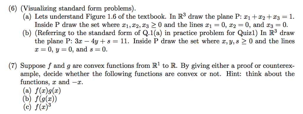 Solved (6) (Visualizing standard form problems). (a) Lets | Chegg.com
