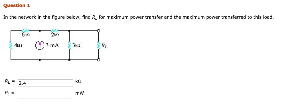 Solved In the network in the figure below, find RL for | Chegg.com