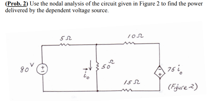 Solved (Prob·2) Use the nodal analysis of the circuit given | Chegg.com
