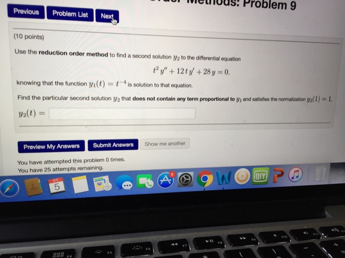 Solved Use The Reduction Order Method To Find A Second