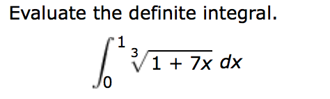 Solved Evaluate the definite integral. integral_0^1 3 | Chegg.com