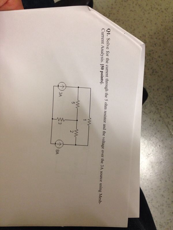 Solved Solve for the current through the 5 Ohm resistor and | Chegg.com
