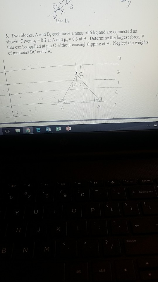 Solved 1S0 5. Two blocks, A and B, each have a mass of 6 kg | Chegg.com