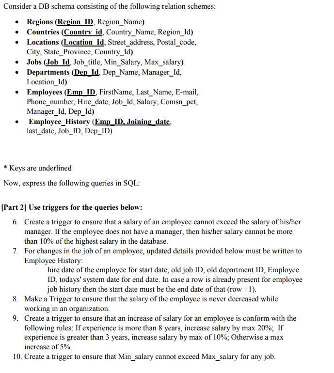 (Solved Homework): Consider a DB schema consisting of the following ... (Solved Homework): Consider a DB schema consisting of the following ...