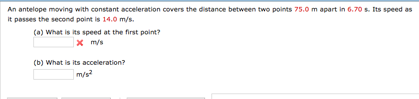 Solved An Antelope Moving With Constant Acceleration Covers