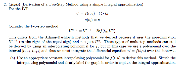 Solved 2. (2Opts) (Derivation of a Two-Step Method using a | Chegg.com Solved 2. (2Opts) (Derivation of a Two-Step Method using a | Chegg.com