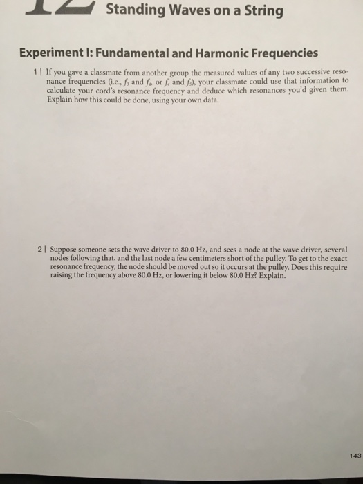Solved Lab 12 Standing Waves on a String Introduction A | Chegg.com