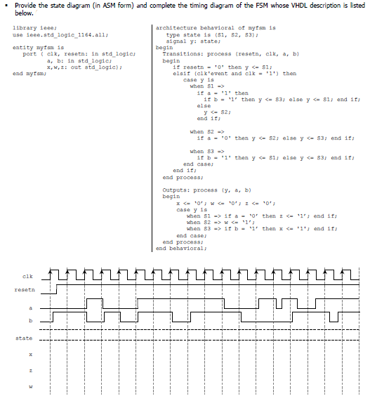 Solved Provide the state diagram (in ASM form) and complete | Chegg.com