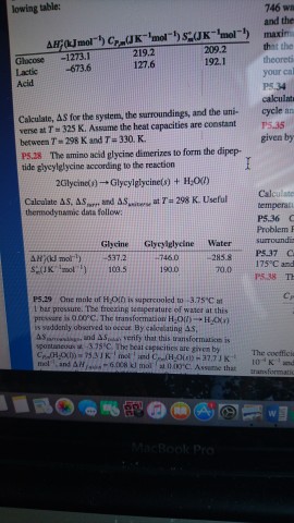 Solved Calculate, Delta S for the system, the surroundings, | Chegg.com