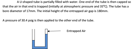 Solved A U-shaped tube is partially filled with water. One | Chegg.com