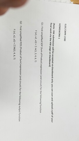 Solved Find simplified sop (sum of product) expression (and | Chegg.com