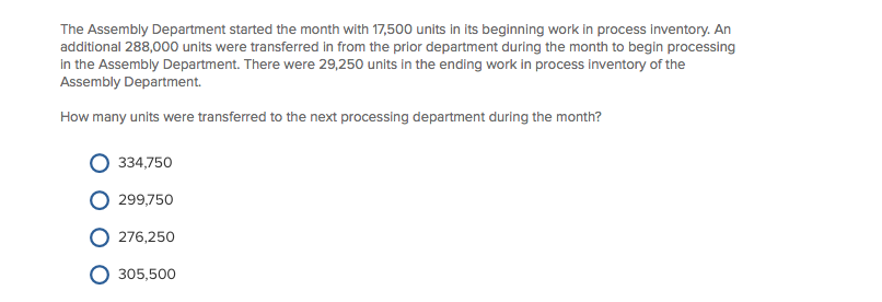 Solved The Assembly Department started the month with 17, | Chegg.com