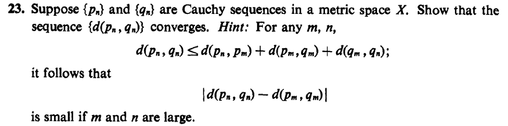 Solved 23. Suppose ip) and (g) are Cauchy sequences in a | Chegg.com