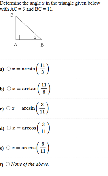 Solved Determine the angle x in the triangle given below | Chegg.com