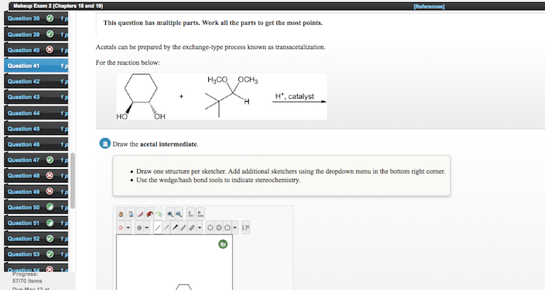 Solved Acetals can be prepared by the exchange-type process | Chegg.com