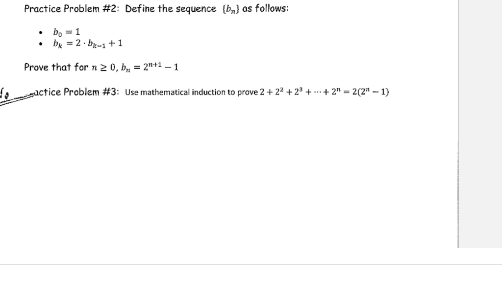 Solved Practice Problem #2: Define the sequence {m} as | Chegg.com