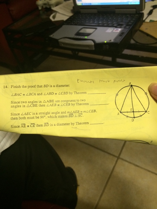 Solved Finish the proof that BD is a diameter. Since two | Chegg.com