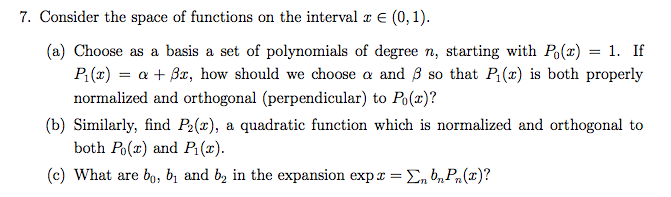 Solved Consider the space of functions on the interval x | Chegg.com