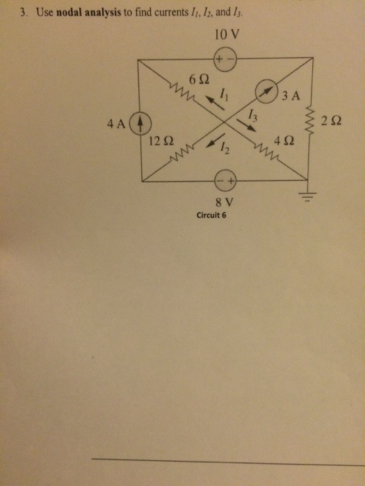 Solved 3. Use nodal analysis to find currents I1,I2, and I3. | Chegg.com