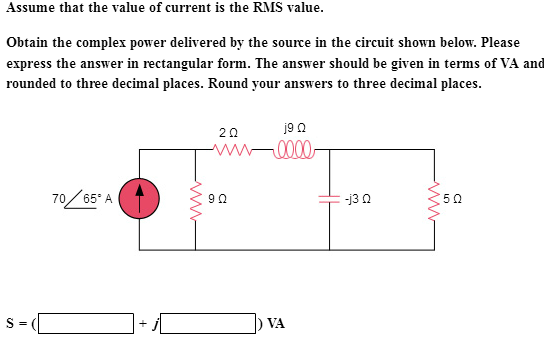 Solved Assume that the value of current is the RMS value. | Chegg.com