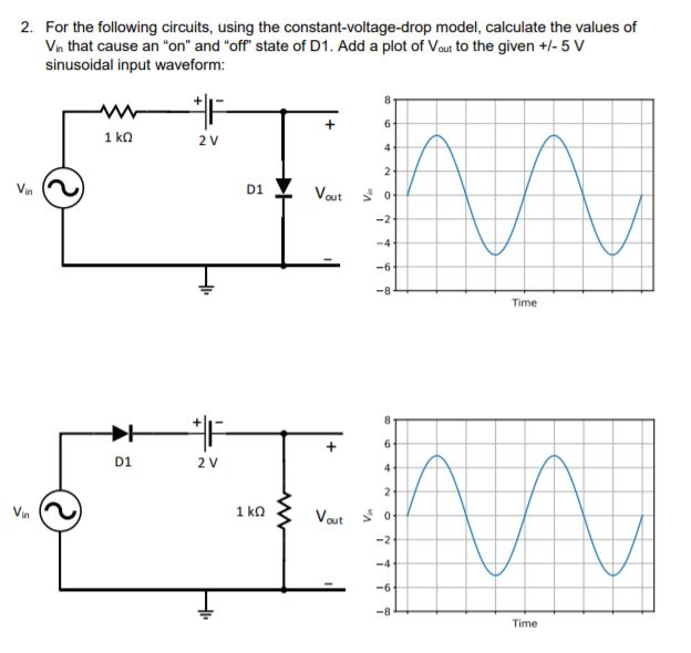 Solved 2. For the following circuits, using the | Chegg.com