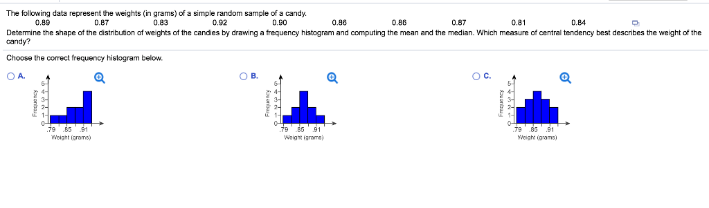 Solved The following data represent the weights (in grams) | Chegg.com