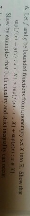 Solved Let f and g be bounded functions from a nonempty set | Chegg.com