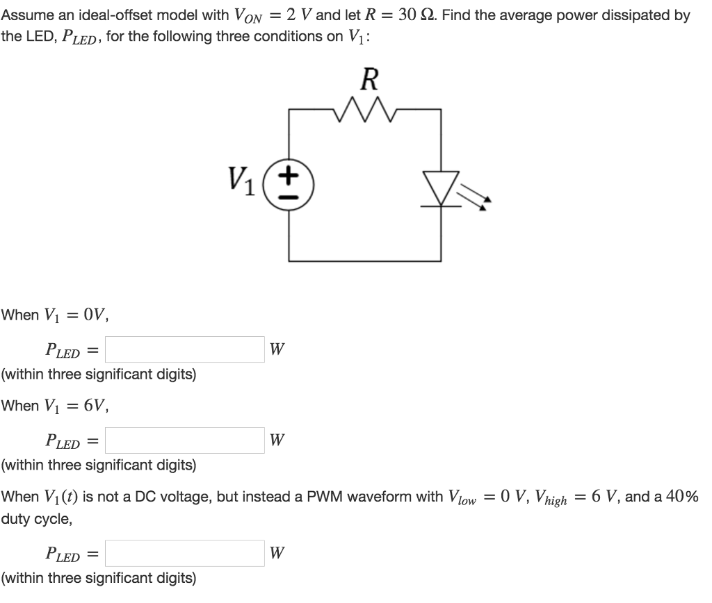 Solved Assume an ideal-offset model with V_ON = 2 V and let | Chegg.com
