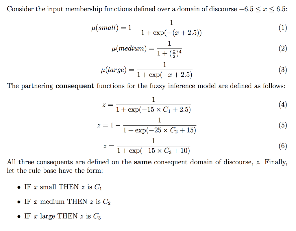 Consider the input membership functions defined over | Chegg.com