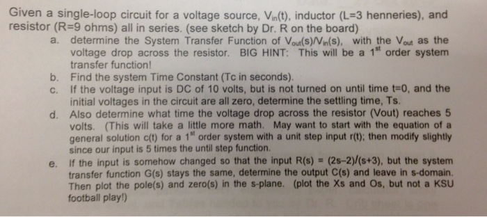 Solved Given a single-loop circuit for a voltage source, | Chegg.com