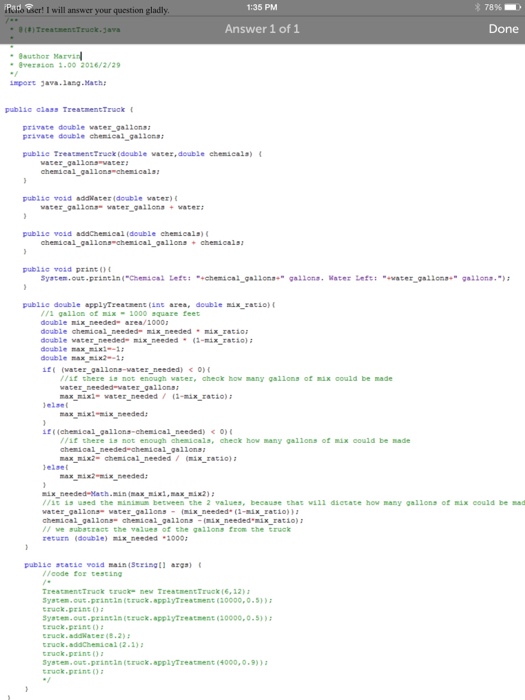 Need help on the treatment truck method, just | Chegg.com