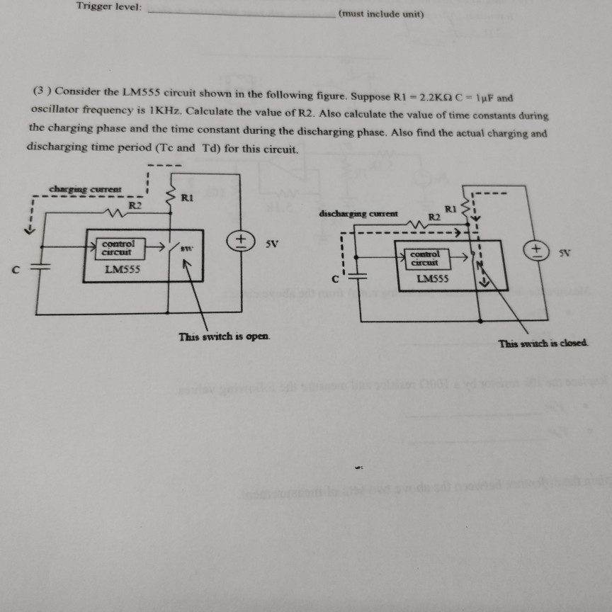 Solved Trigger Level Must Include Unit 3 Consider The