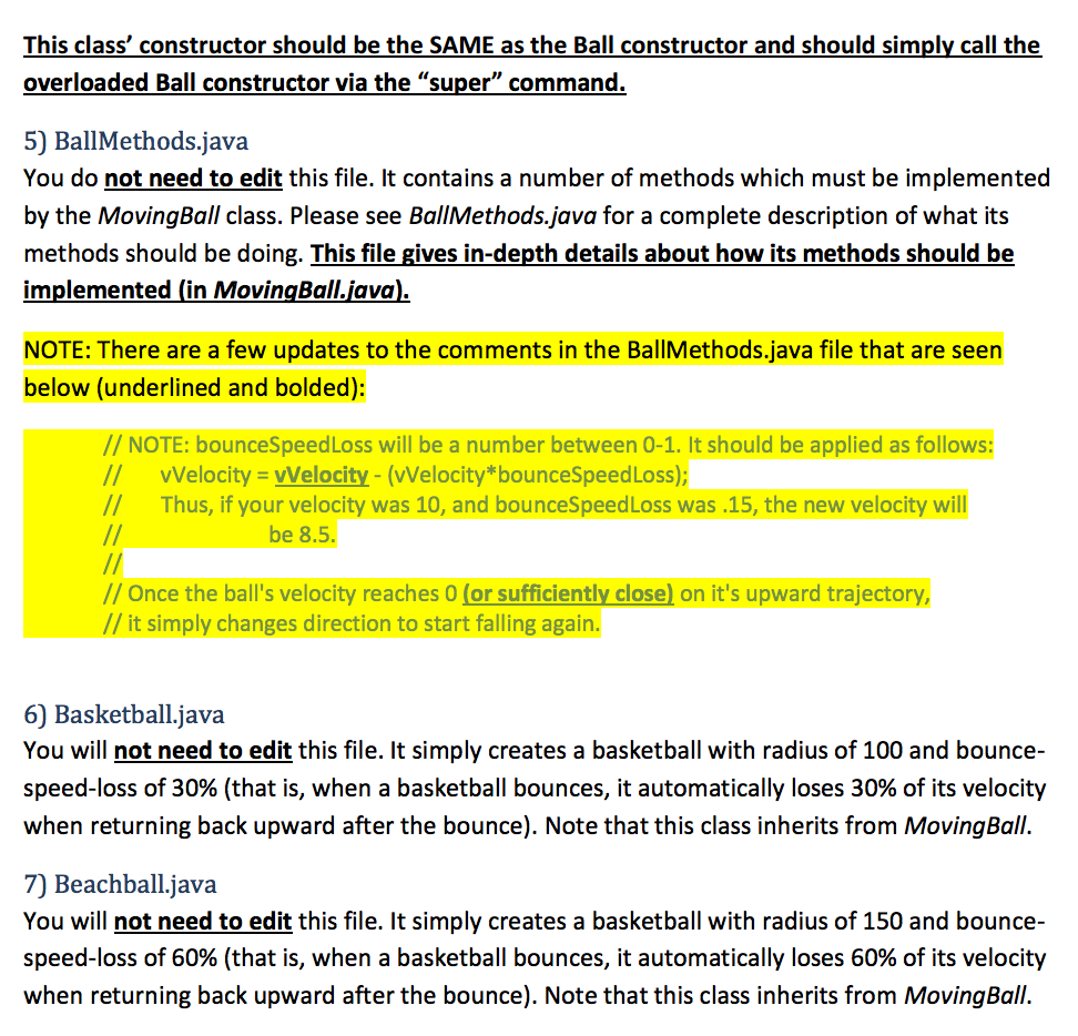 Solved Simply, I need you to write MovingBall.java from the | Chegg.com