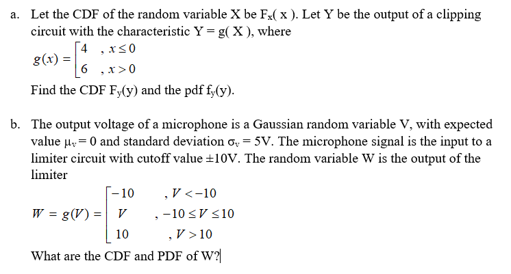 Solved Let the CDF of the random variable X be Fx(x). Let Y | Chegg.com
