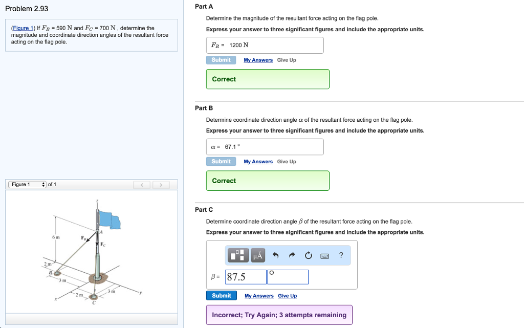 Solved Problem 2.93 Part A Determine the magnitude of the | Chegg.com