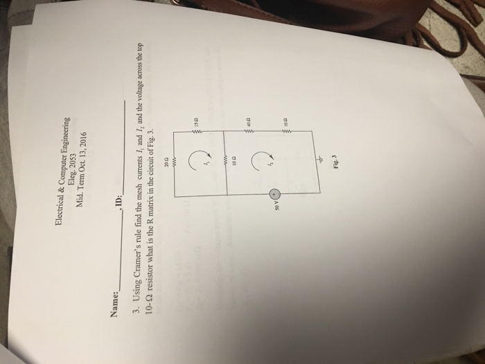 Solved Using Cramer's rule find the mesh currents I_1, and | Chegg.com