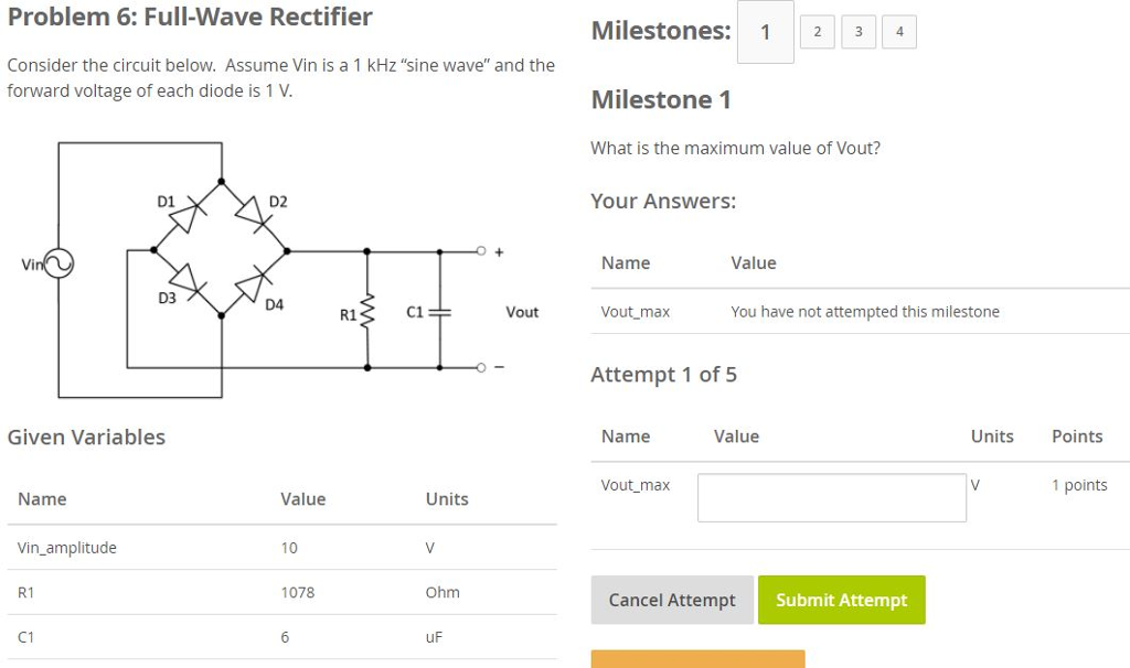 Solved Milestones: 1 2 3 4 Milestone 1 What is the maximum | Chegg.com