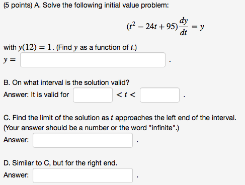 Solved Solve the following initial value problem: (t^2 - | Chegg.com